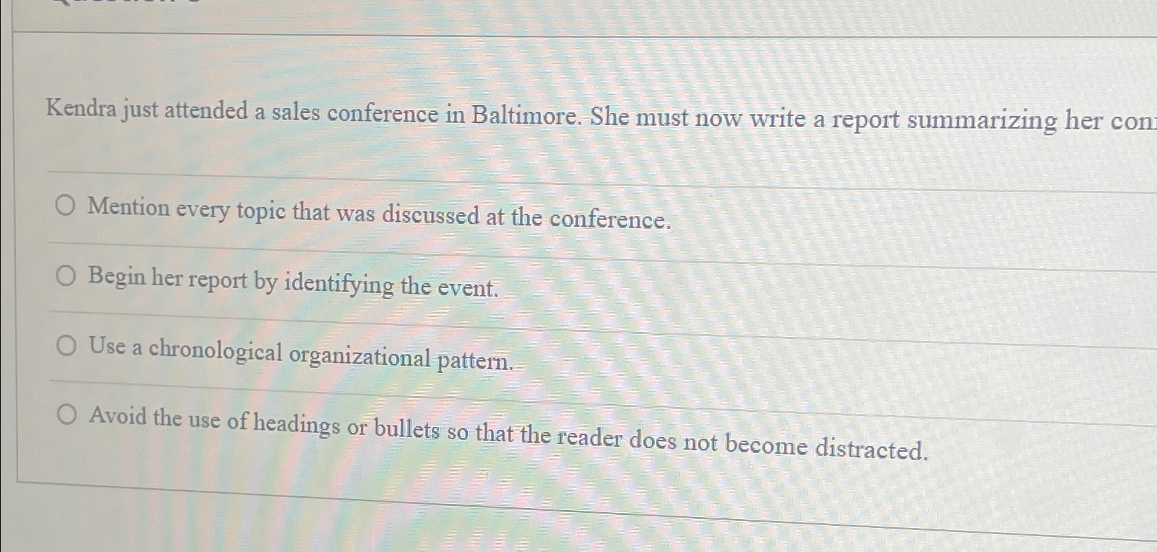 Solved Kendra just attended a sales conference in Baltimore. | Chegg.com