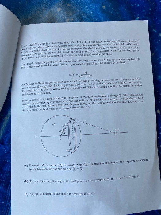 Solved Shl Theorem is a statement about the electric field | Chegg.com