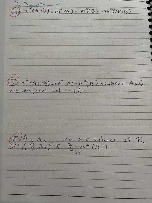 Solved (4.) m∗(A∪B)=m∗(A)+m∗(B)−m∗(A∩B) (5) | Chegg.com