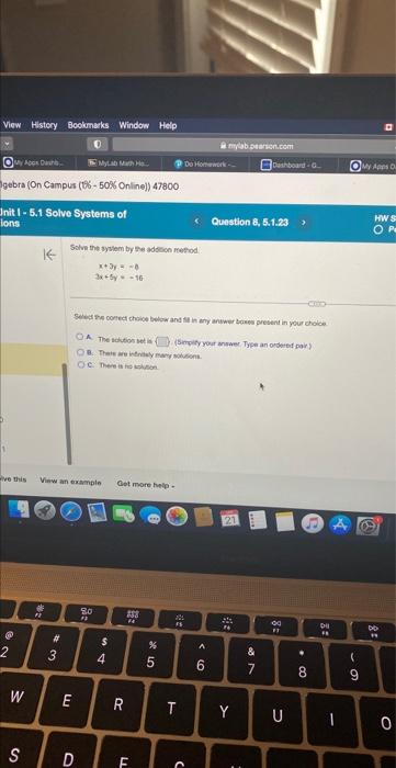 Solved Solve the tystem by Fhe addion Mwshod. | Chegg.com