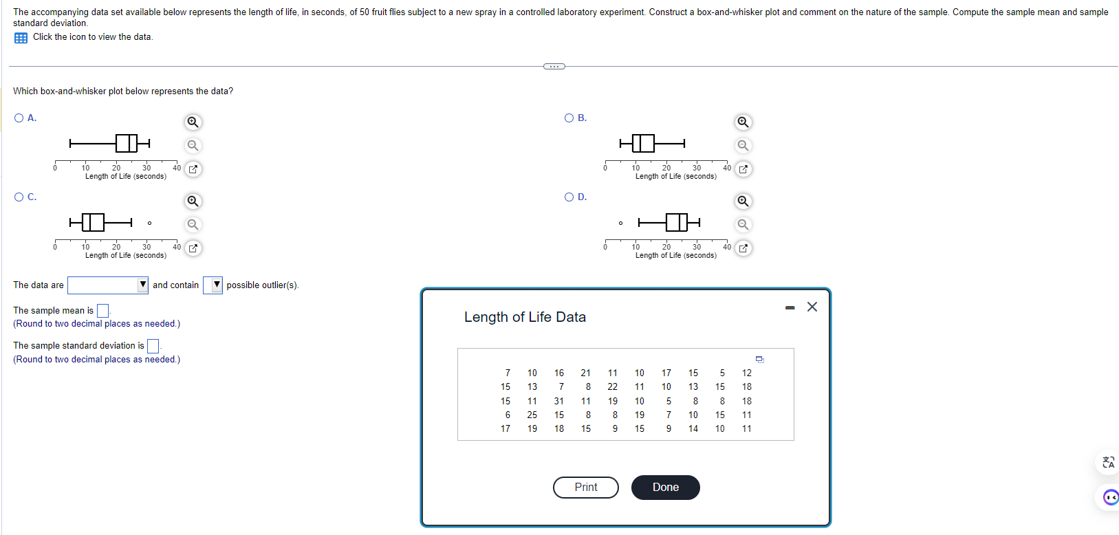 Solved standard deviation.Click the icon to view the | Chegg.com