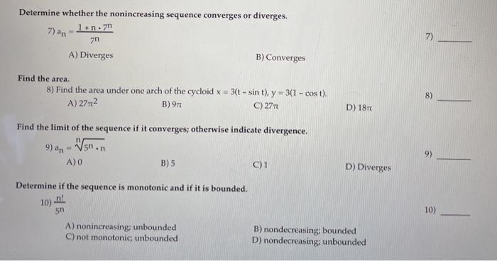 Solved Determine whether the nonincreasing sequence | Chegg.com