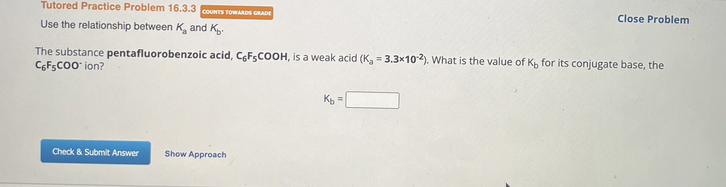 Solved Tutored Practice Problem 16.3.3Use the relationship | Chegg.com