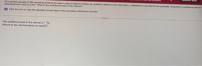 Solved extending from 0.423 to 0.537. What is the confidence | Chegg.com