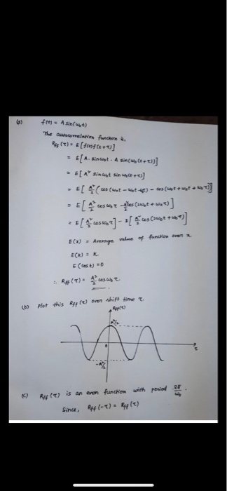Solved Problem 2 Autocorrelation Function of a Sinusoid (20 | Chegg.com