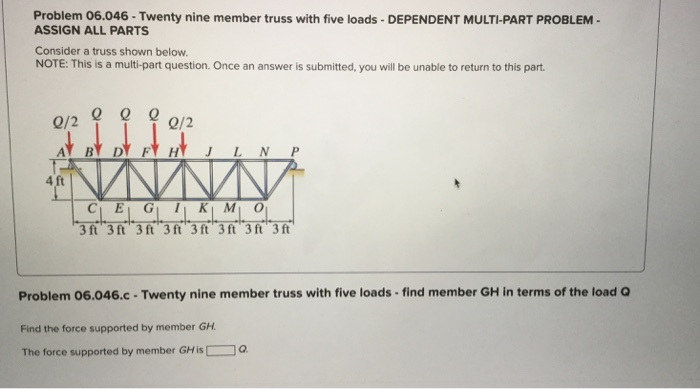 Solved Problem 06.046 - Twenty nine member truss with five | Chegg.com