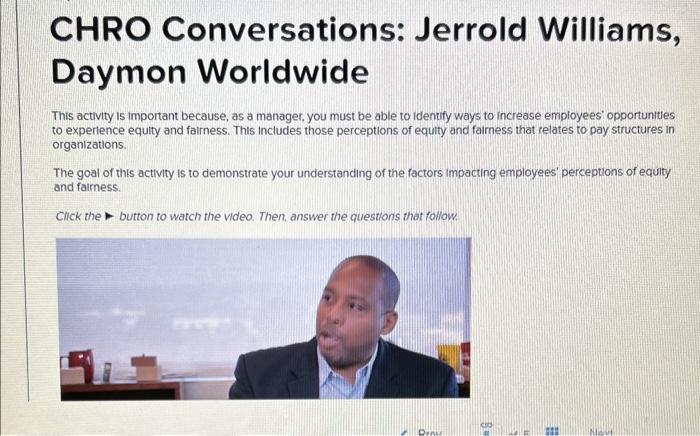 CHRO Conversations: Jerrold Williams, Daymon | Chegg.com