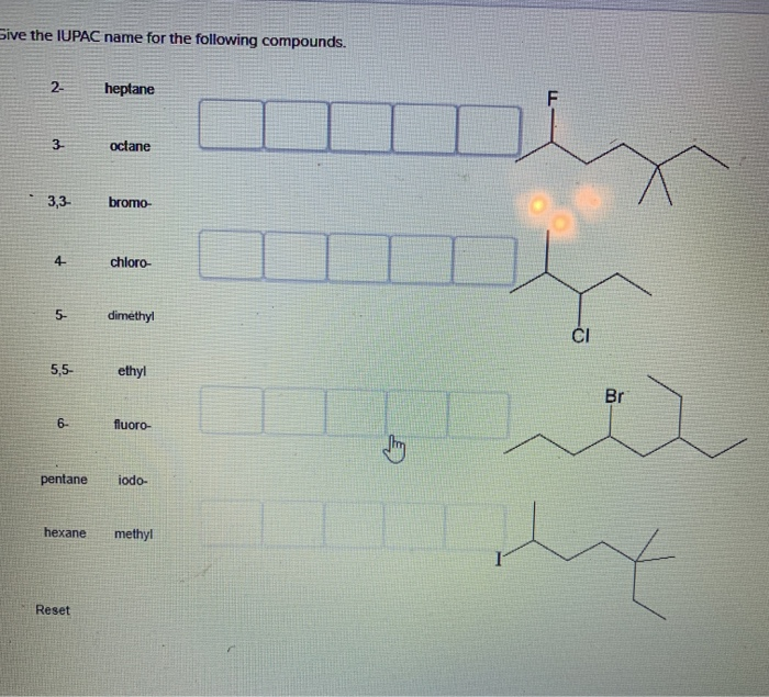 Solved live the IUPAC name for the following compounds. 2- | Chegg.com