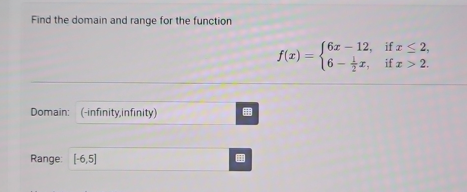 Find The Domain And Range For The