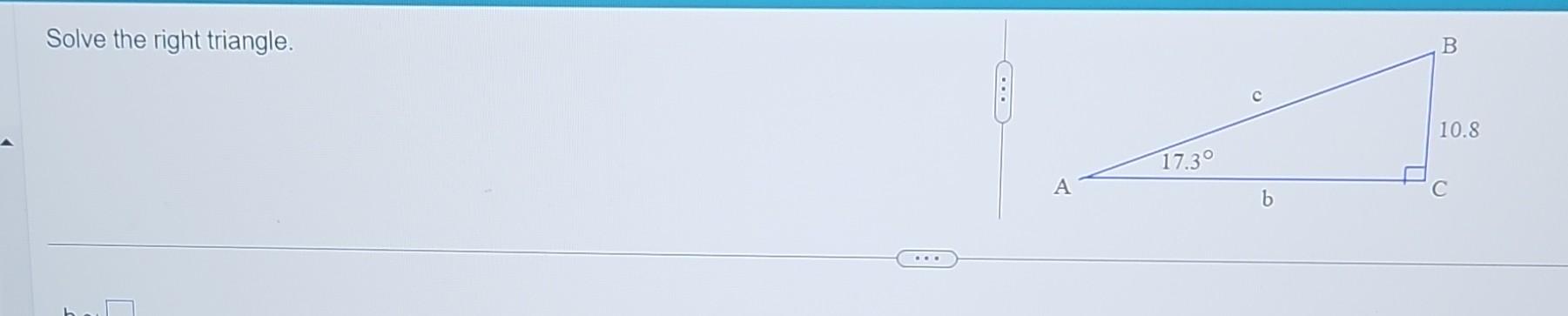 Solved Solve the right triangle. | Chegg.com