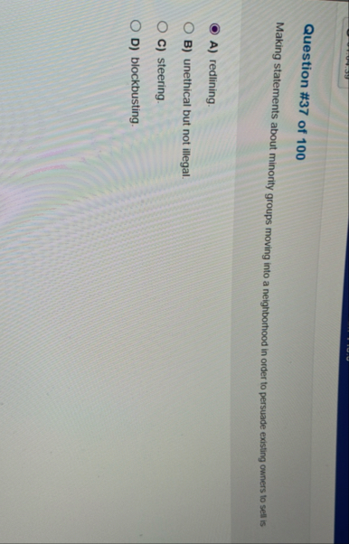 Solved Question #37 ﻿of 100Making statements about minority | Chegg.com