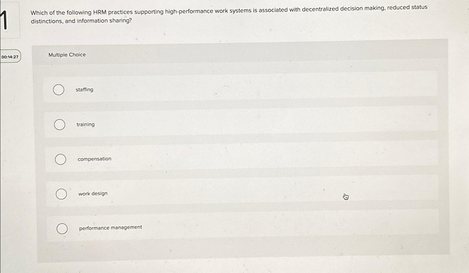 Solved Which of the following HRM practices supporting | Chegg.com