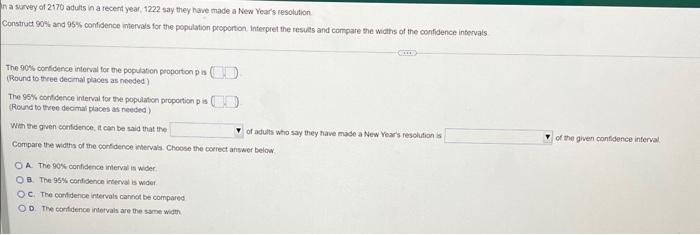 Solved In a survey of 2170 aduts in a recent year, 1272 say | Chegg.com