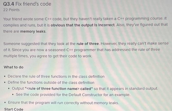 Solved Q3 Dynamic Memory In Classes 25 Points Q31 