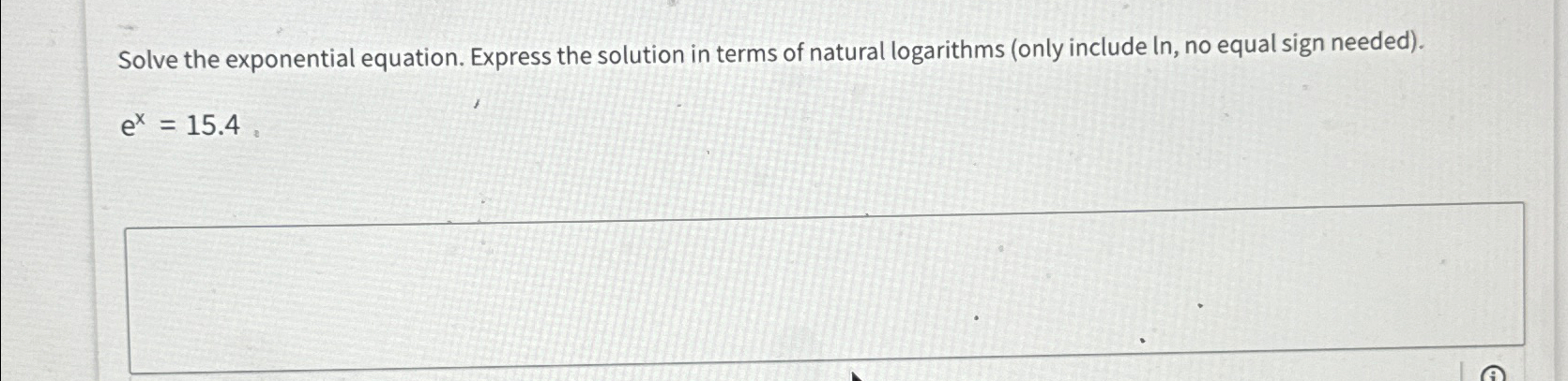 Solved Solve the exponential equation. Express the solution | Chegg.com