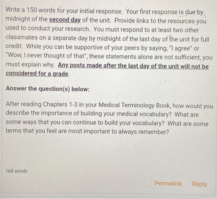 Solved Write a 150 words for your initial response. Your | Chegg.com