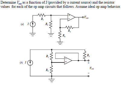 Solved Determine V out, as a function of I (provided by a | Chegg.com