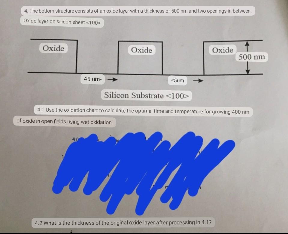 Solved 4. The bottom structure consists of an oxide layer | Chegg.com