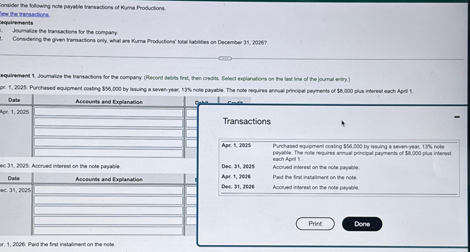Solved Oonsider the following note payable transactions of | Chegg.com