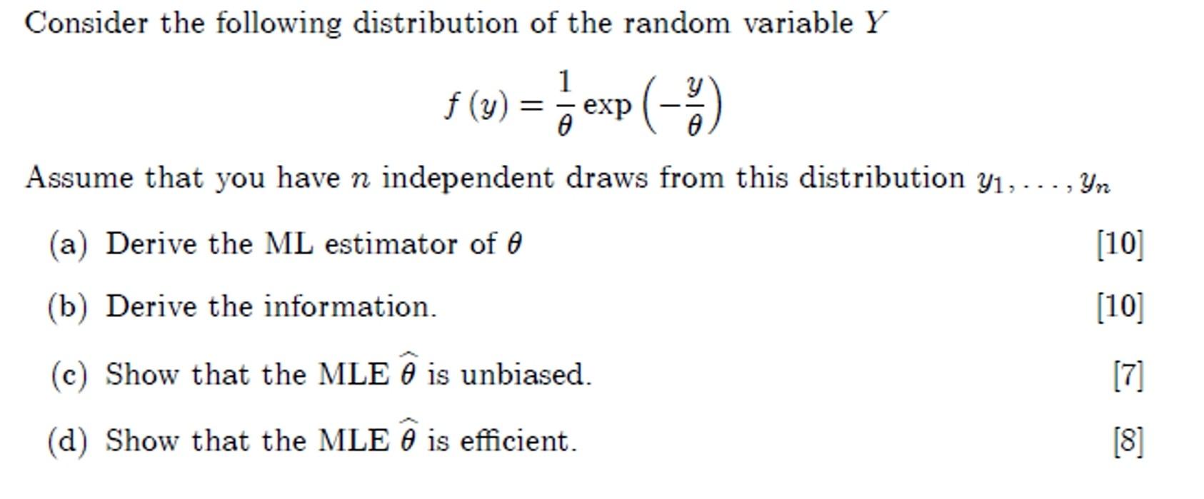 Solved Consider the following distribution of the random | Chegg.com