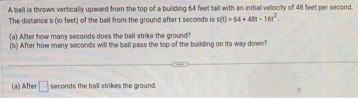 Solved A ball is thrown vertically upward from the top of a | Chegg.com