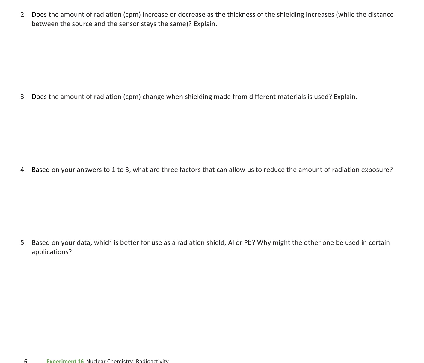 Solved 2. ﻿Does the amount of radiation (cpm) ﻿increase or | Chegg.com