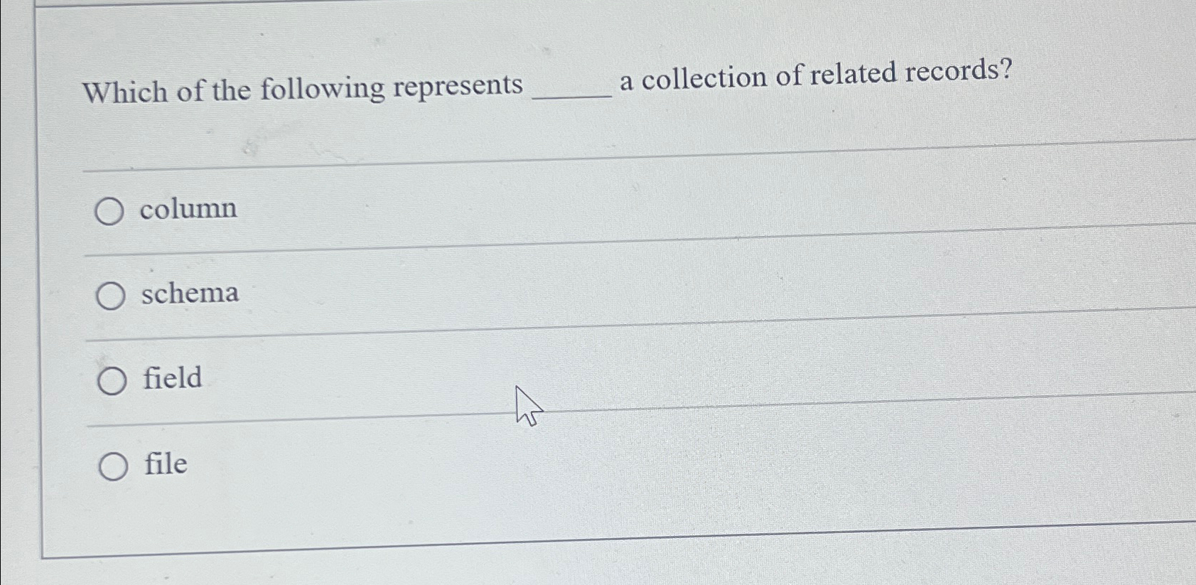 Solved Which of the following represents a collection of | Chegg.com