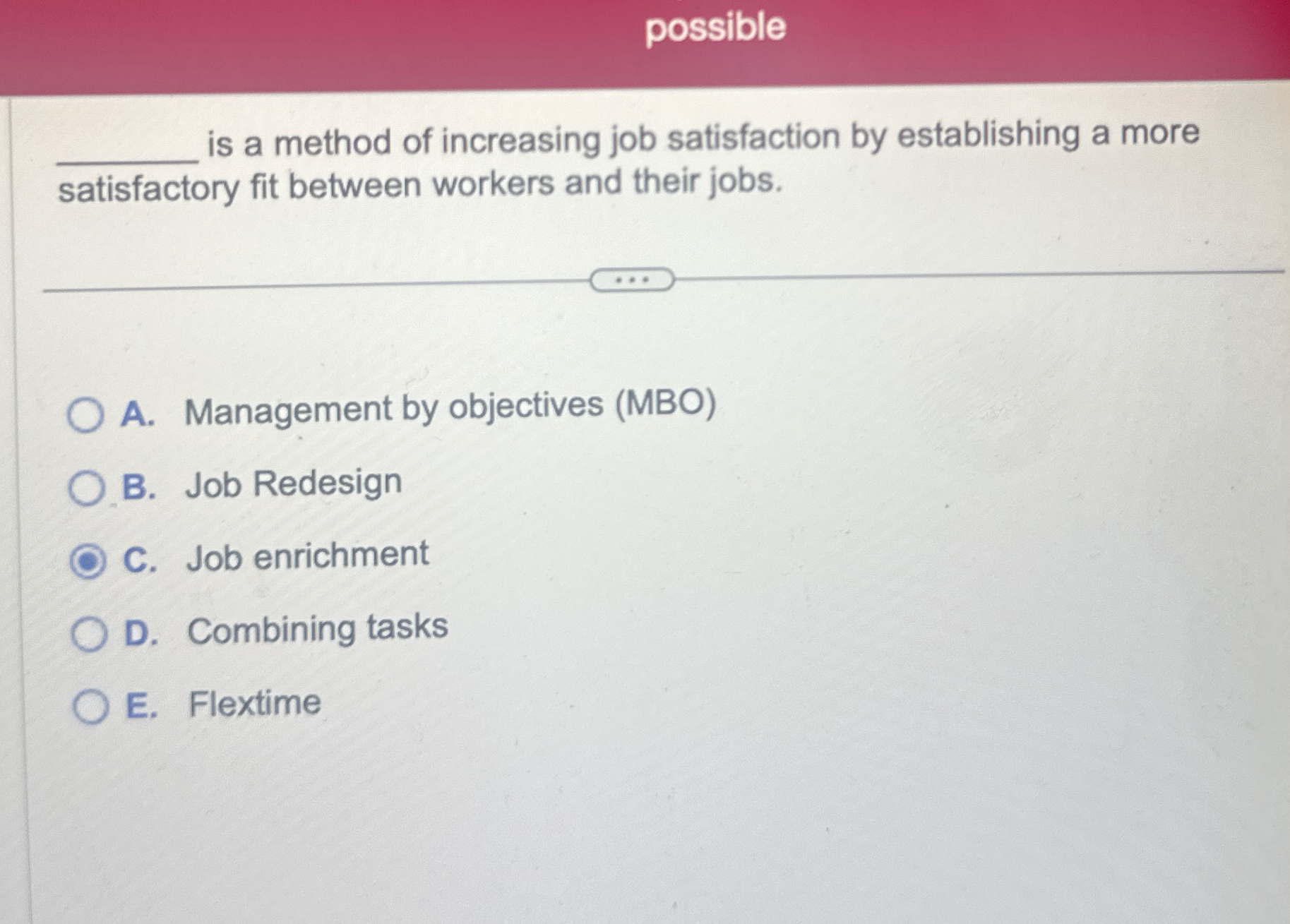 Solved possibleq, ﻿is a method of increasing job | Chegg.com