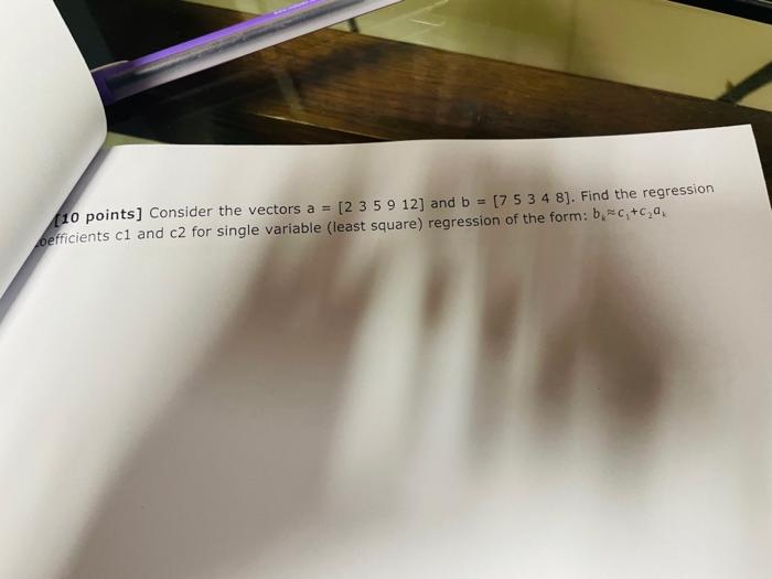 Solved befficients c1 and c2 for single variable (least | Chegg.com