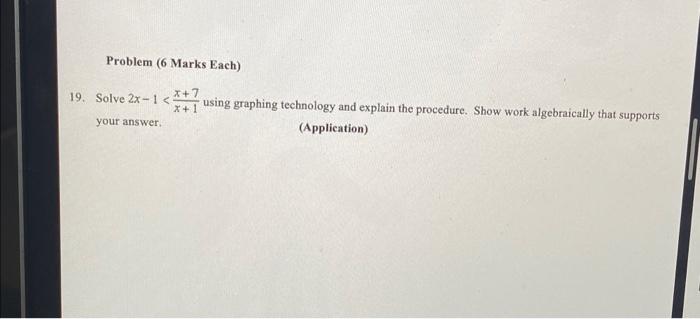 Solved 19. Solve 2x−1 | Chegg.com