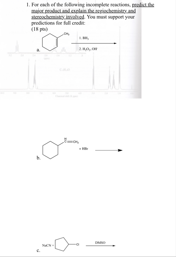 Solved For each of the following incomplete reactions, | Chegg.com