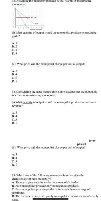 Solved 1. When quantity demanded increases in response to a | Chegg.com