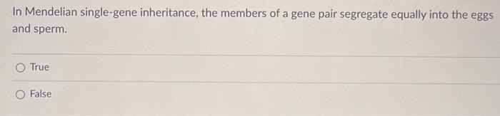 Solved In Mendelian single-gene inheritance, the members of | Chegg.com