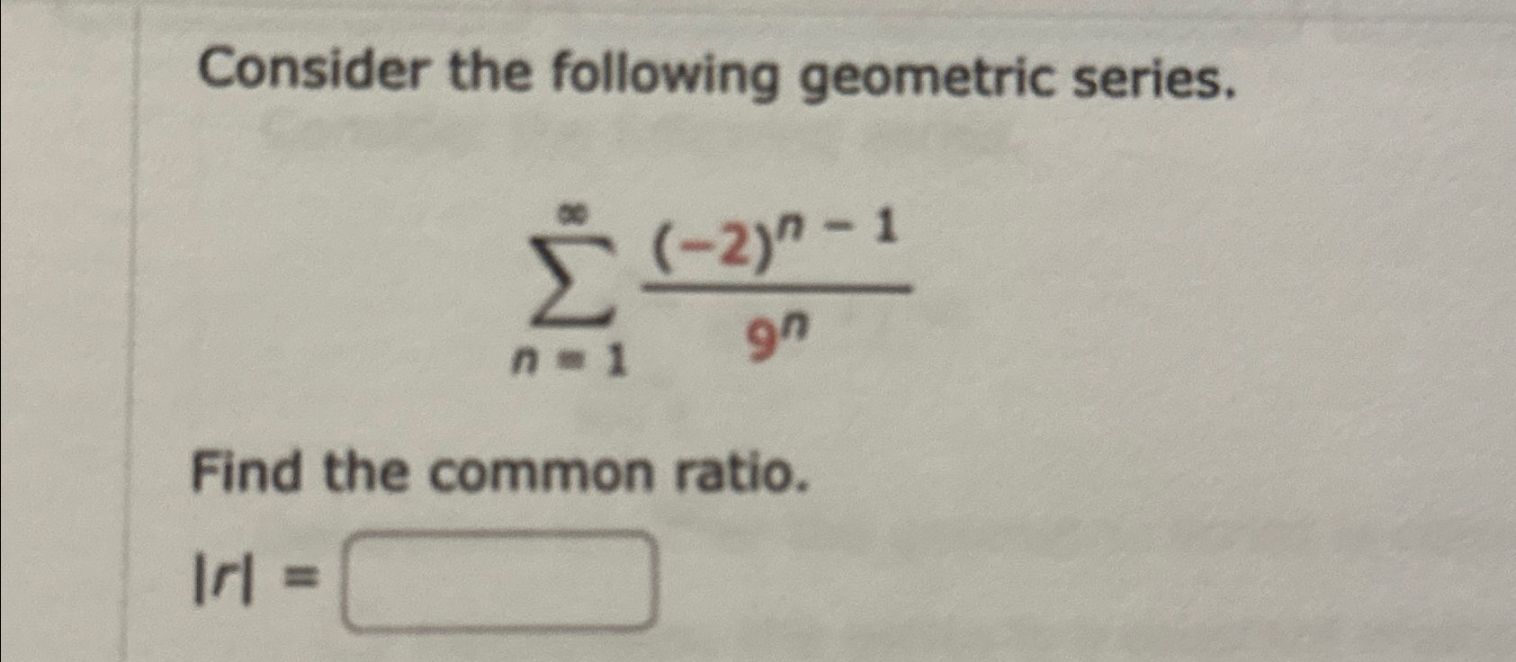 Solved Consider The Following Geometric