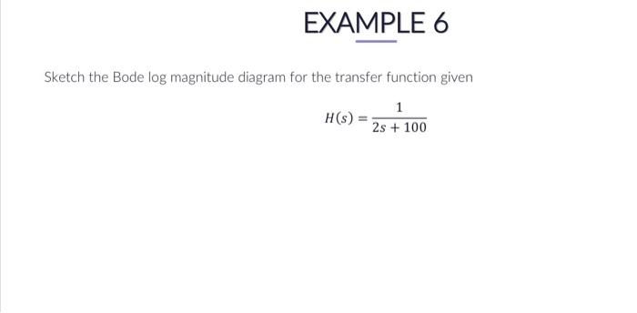 Solved EXAMPLE 6 Sketch the Bode log magnitude diagram for | Chegg.com