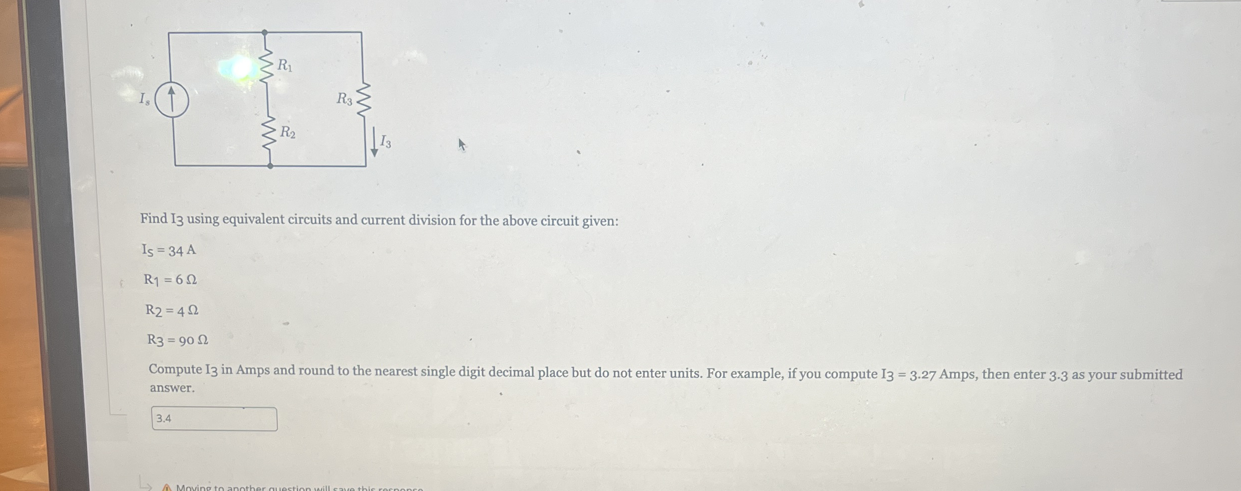 Find I3 ﻿using equivalent circuits and current | Chegg.com