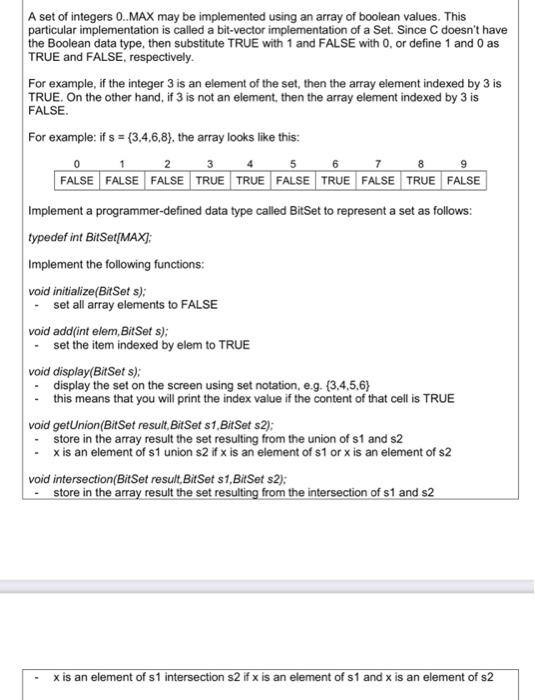 Solved A set of integers 0..MAX may be implemented using an | Chegg.com