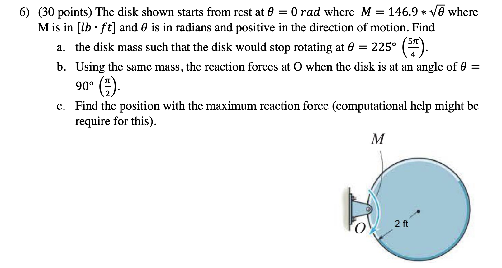 Solved The disk shown starts from rest at θ=0rad where | Chegg.com