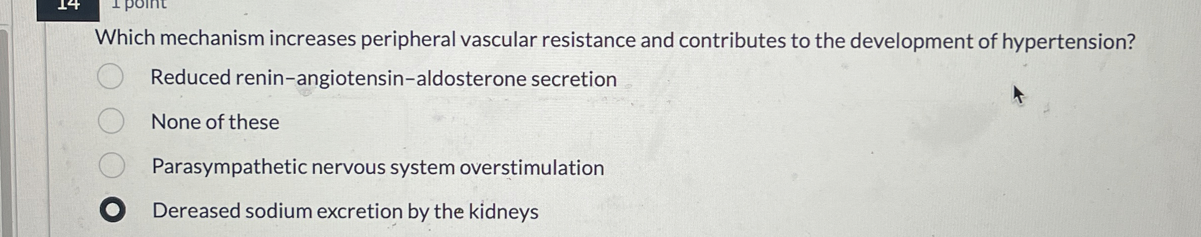 Solved Which mechanism increases peripheral vascular | Chegg.com