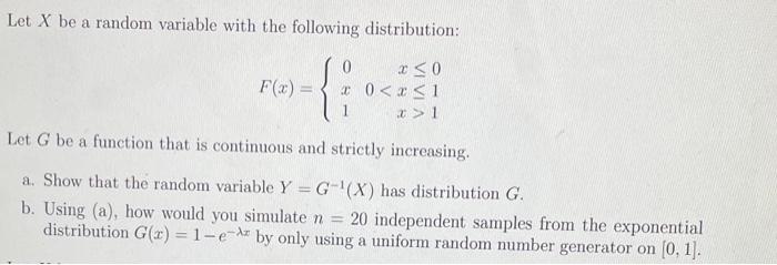Solved Let X be a random variable with the following | Chegg.com