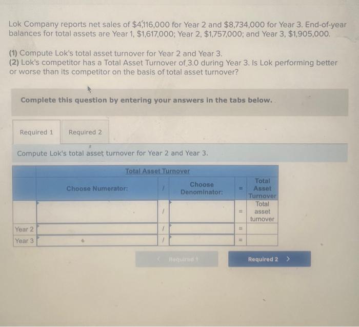 Solved Lok Company reports net sales of $4,116,000 for Year | Chegg.com