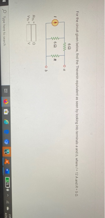 Solved For the circuit given below, find the Thevenin | Chegg.com