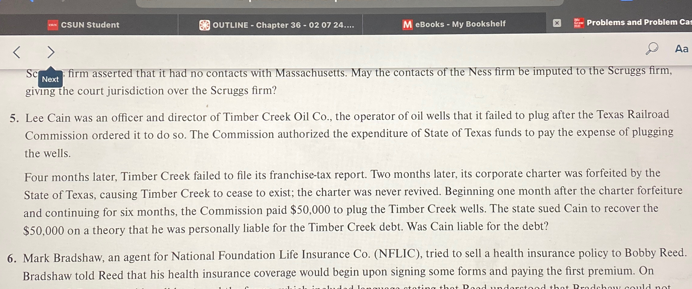 Solved CSUN StudentOUTLINE - ﻿Chapter 36 - 020724dotseBooks | Chegg.com