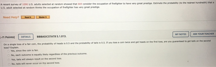 Solved [0/1 Points] DETAILS PREVIOUS ANSWERS BBBASICSTAT8 | Chegg.com
