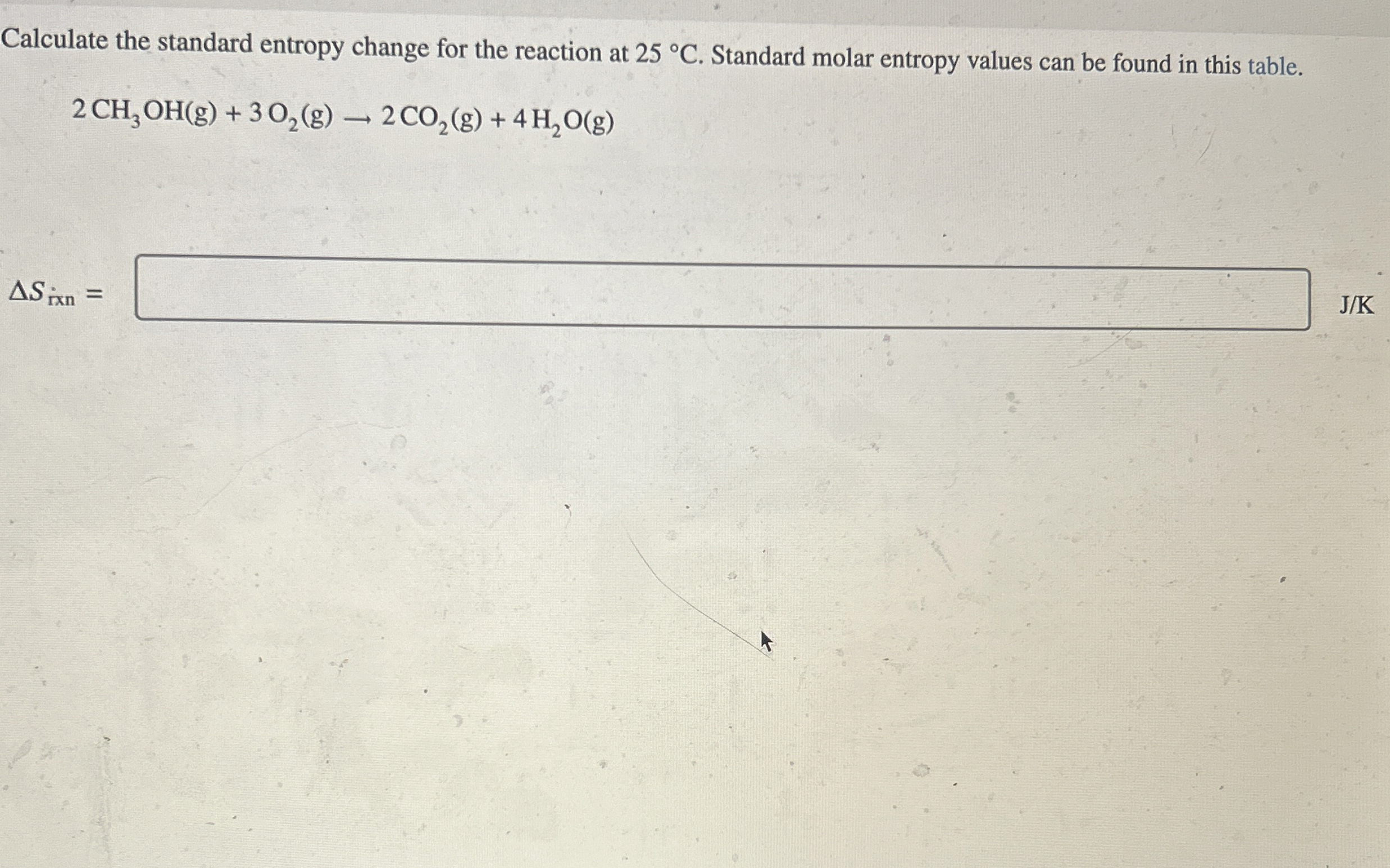 Solved Calculate the standard entropy change for the | Chegg.com