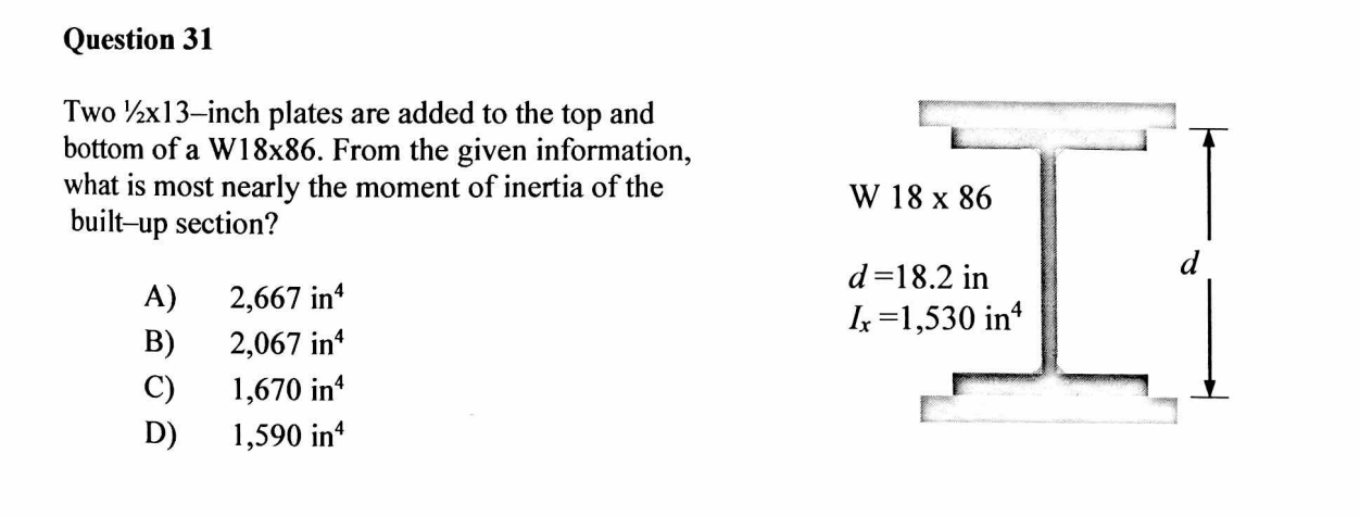 Solved Question 31Two 12×13-inch plates are added to the top | Chegg.com