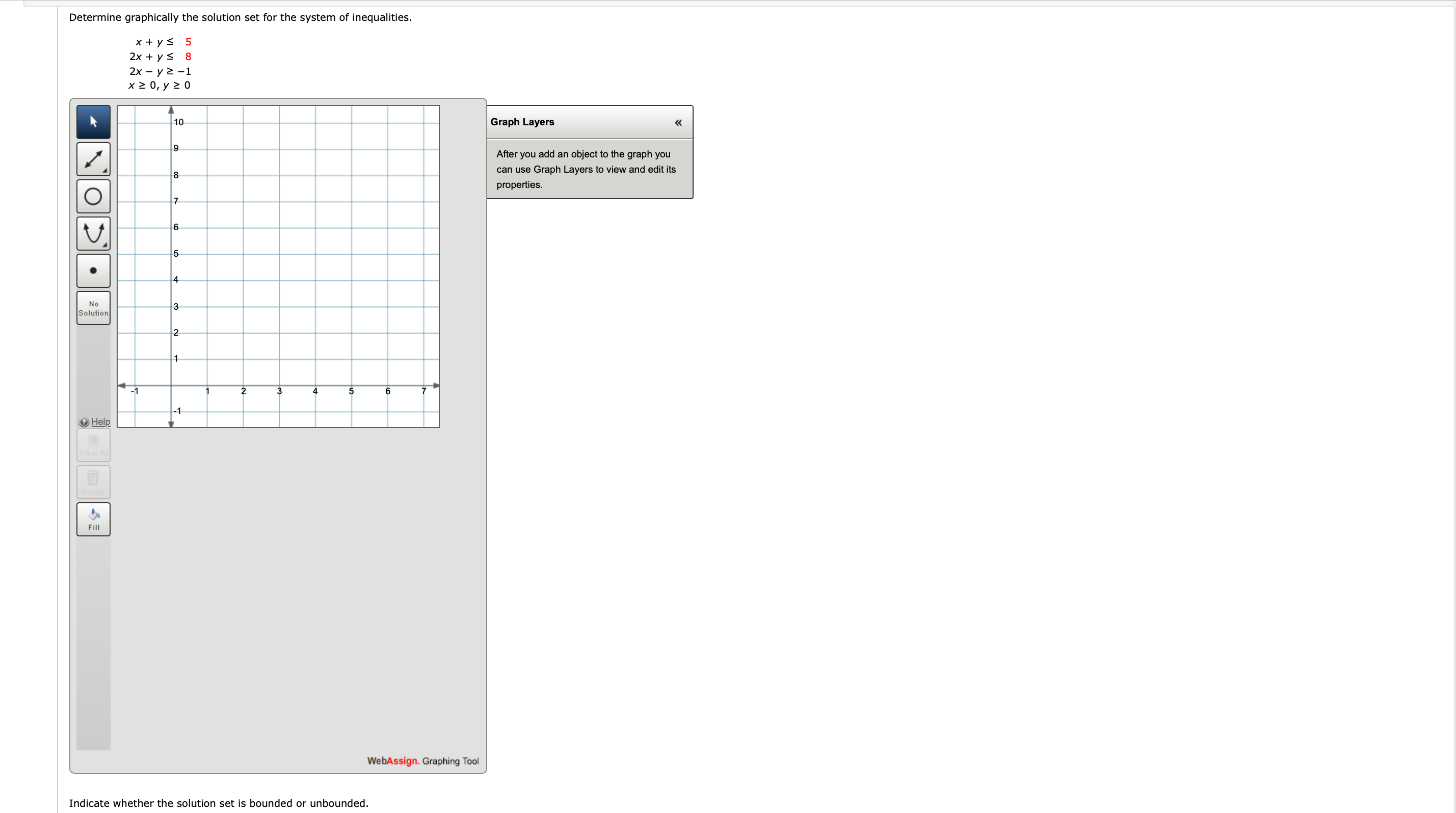 Solved question: Determine graphically the solution set for | Chegg.com