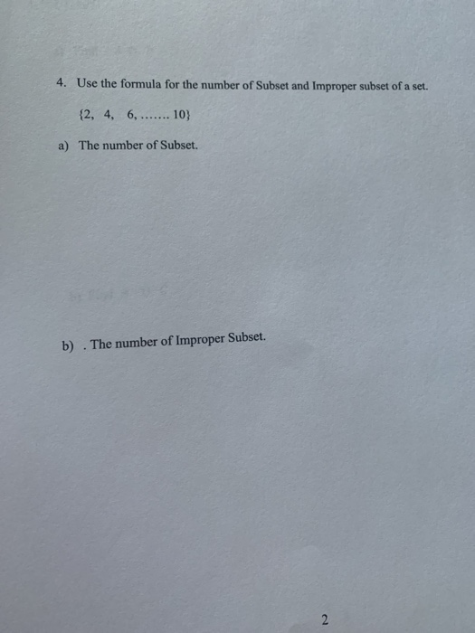 Solved 4. Use the formula for the number of Subset and | Chegg.com