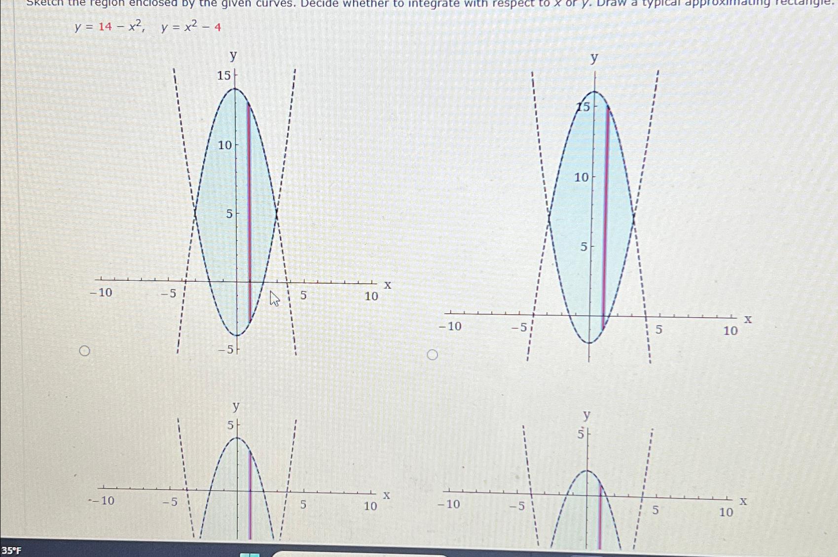 Solved y=14-x2,y=x2-4 | Chegg.com