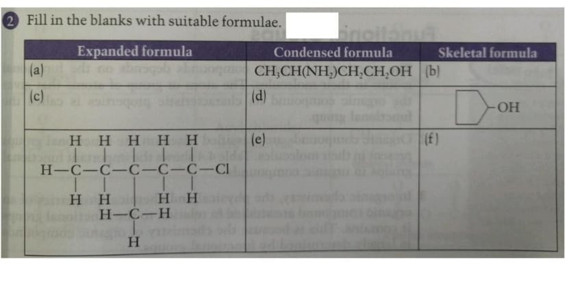 Solved (2) ﻿Fill in the blanks with suitable formulae. | Chegg.com